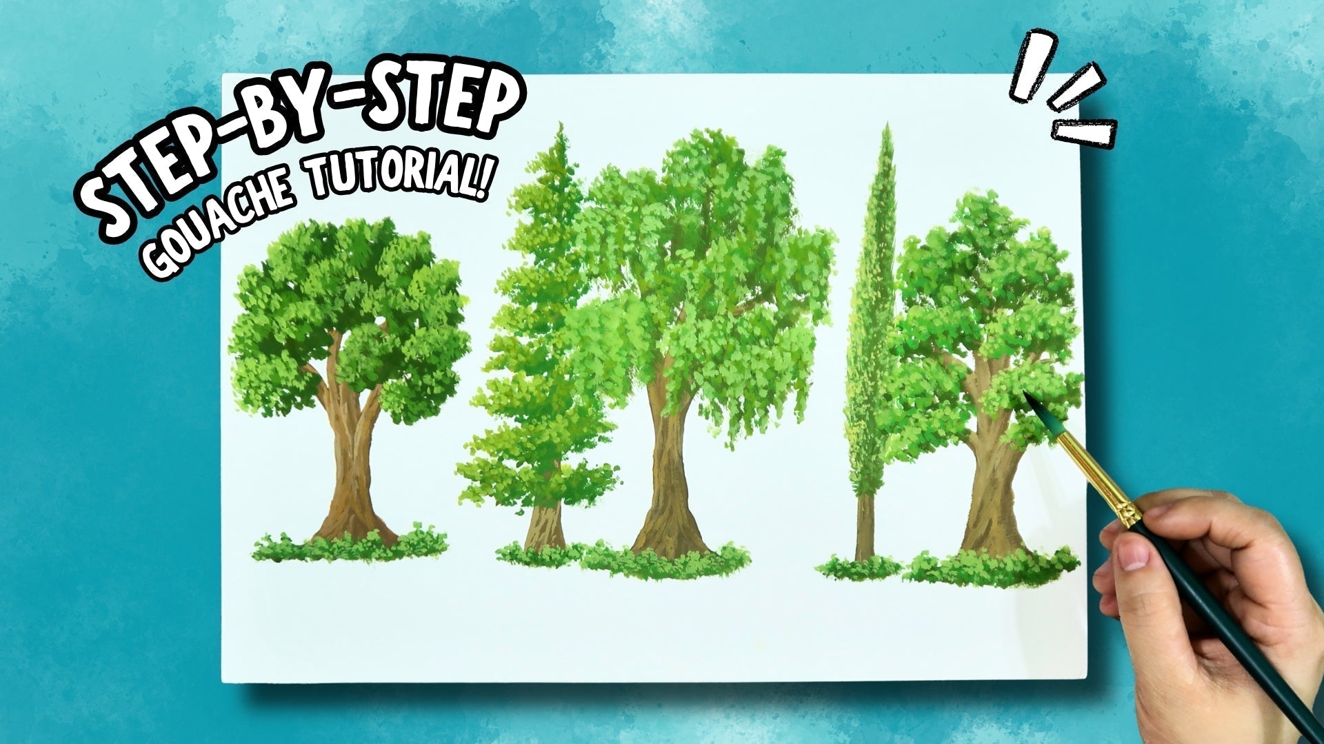 5 Easy Gouache Tree Tutorials for Beginners – Craftamo