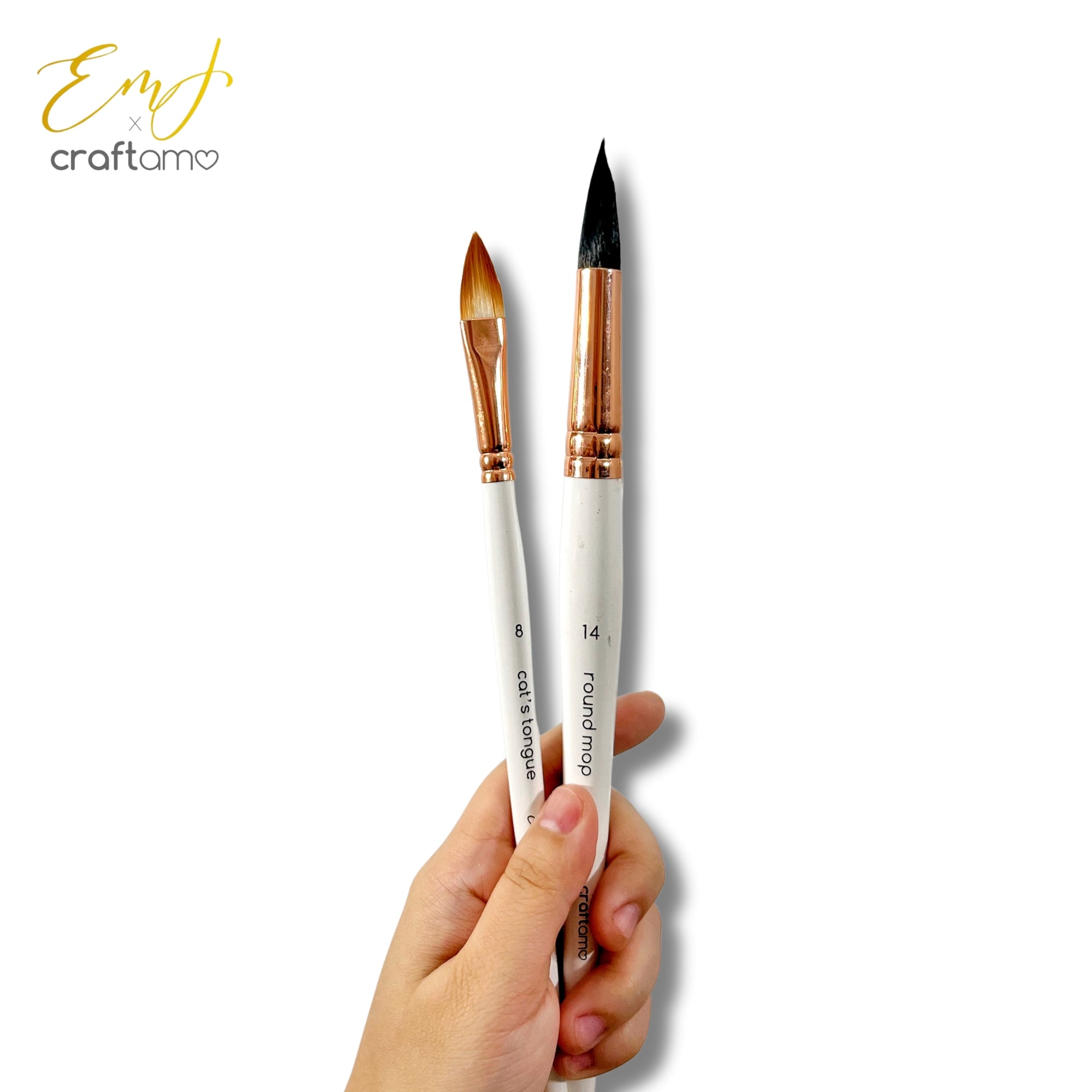 Emma Lefebvre | Round Mop & Cat's Tongue Duo Brush Set – Craftamo